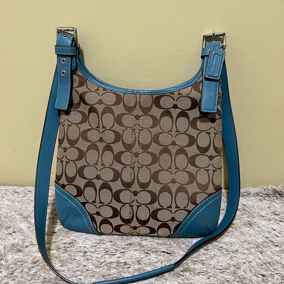 Coach | Bags | Coach Hamptons Classic Signature Khaki Brownteal ...